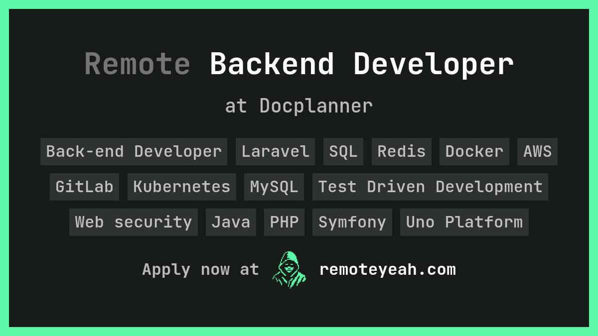 Remote Backend Developer at Docplanner