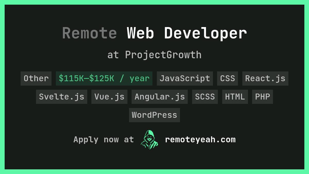 Remote Web Developer at ProjectGrowth