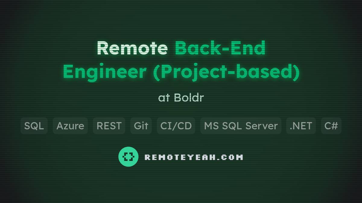 Remote Back-End Engineer (Project-based) at Boldr