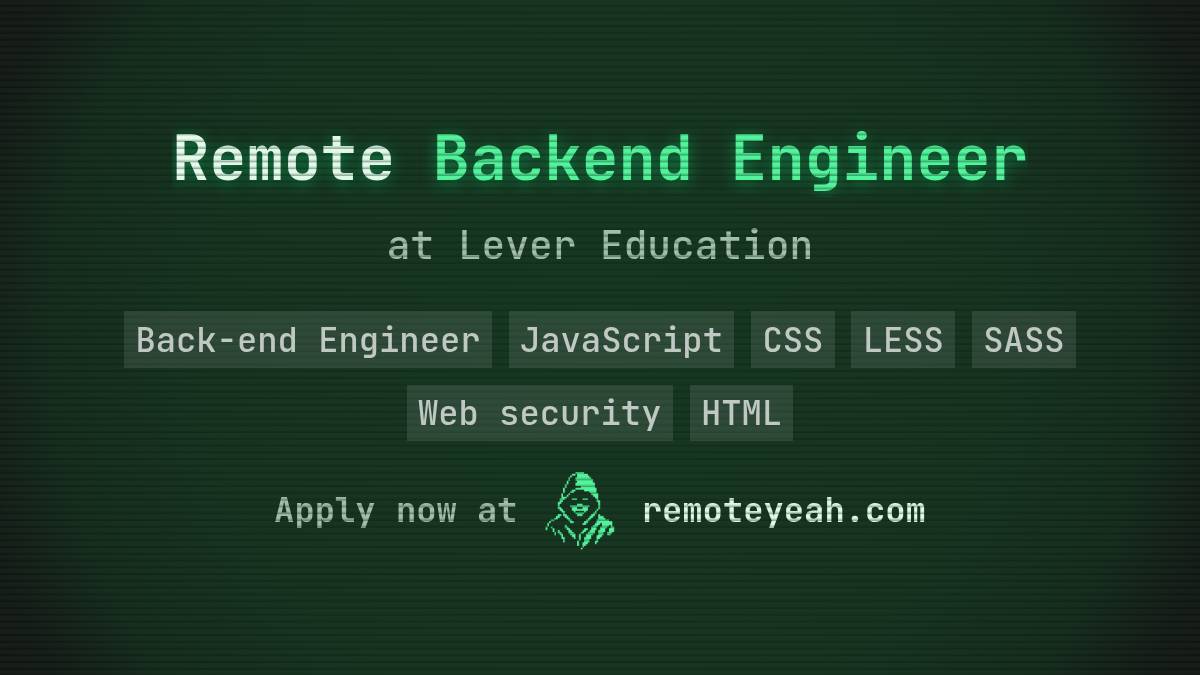 Remote Backend Engineer at Lever Education