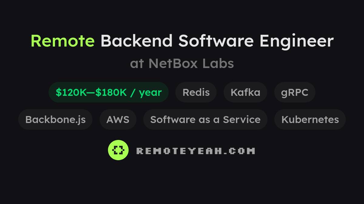 Remote Backend Software Engineer at NetBox Labs