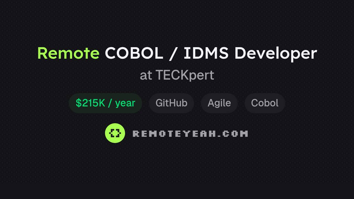 Remote COBOL / IDMS Developer at TECKpert