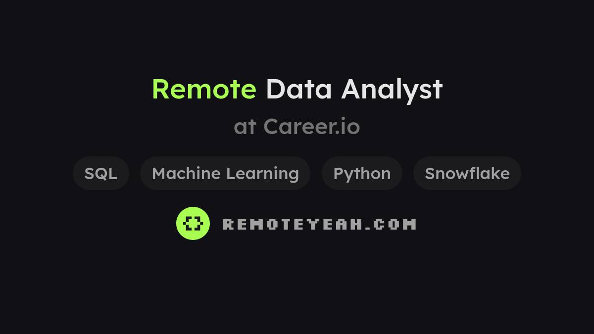 Remote Data Analyst at Career.io