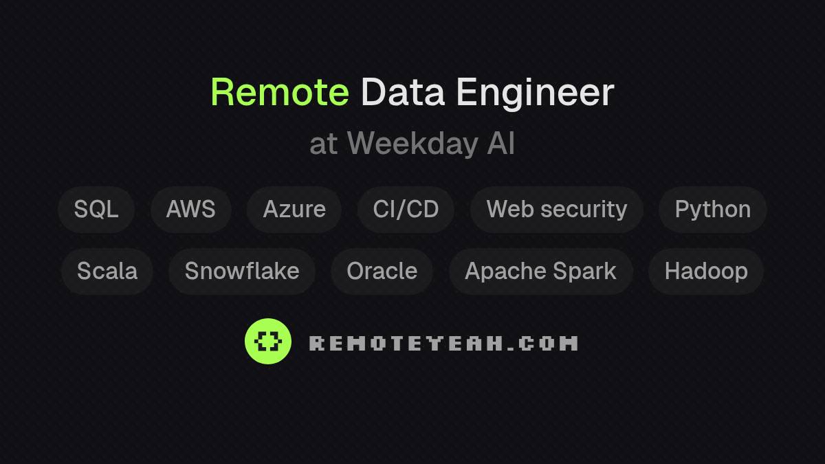 Remote Data Engineer at Weekday AI
