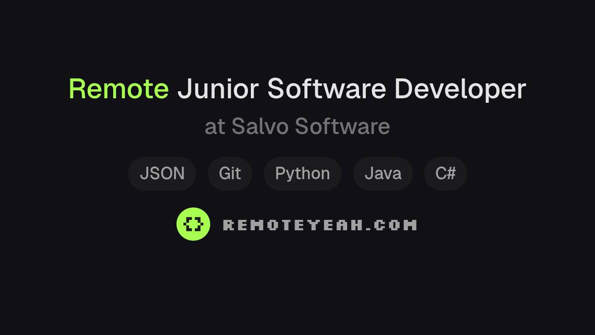 Remote Junior Software Developer at Salvo Software