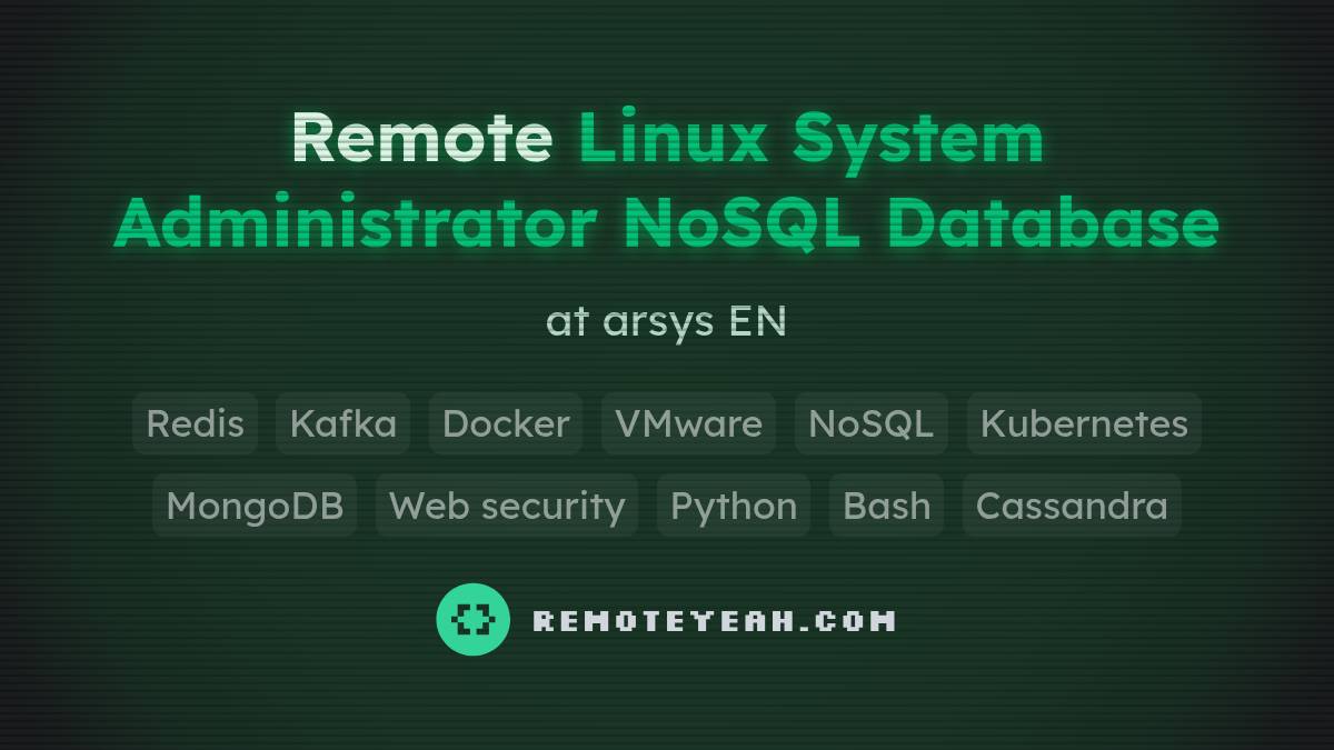 Remote Linux System Administrator NoSQL Database at arsys EN