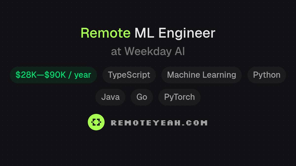 Remote ML Engineer at Weekday AI