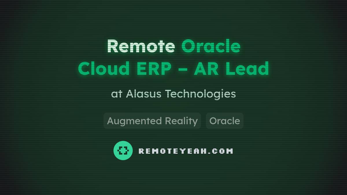 Remote Oracle Cloud ERP – AR Lead at Alasus Technologies