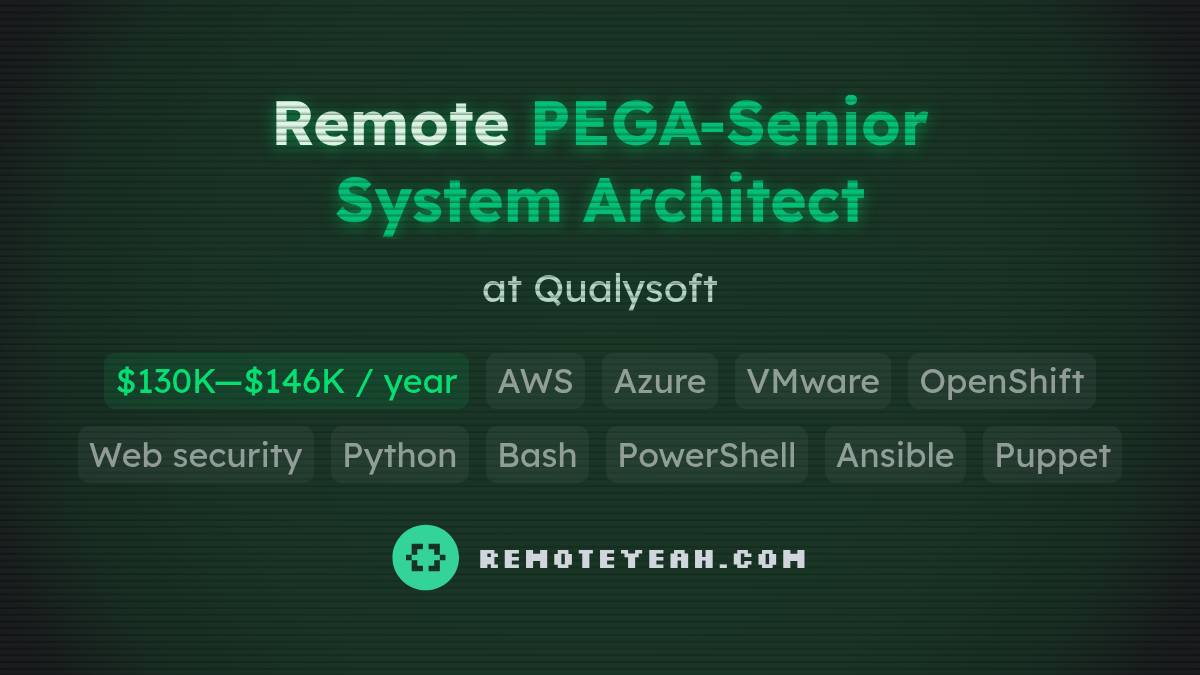Remote PEGA-Senior System Architect at Qualysoft