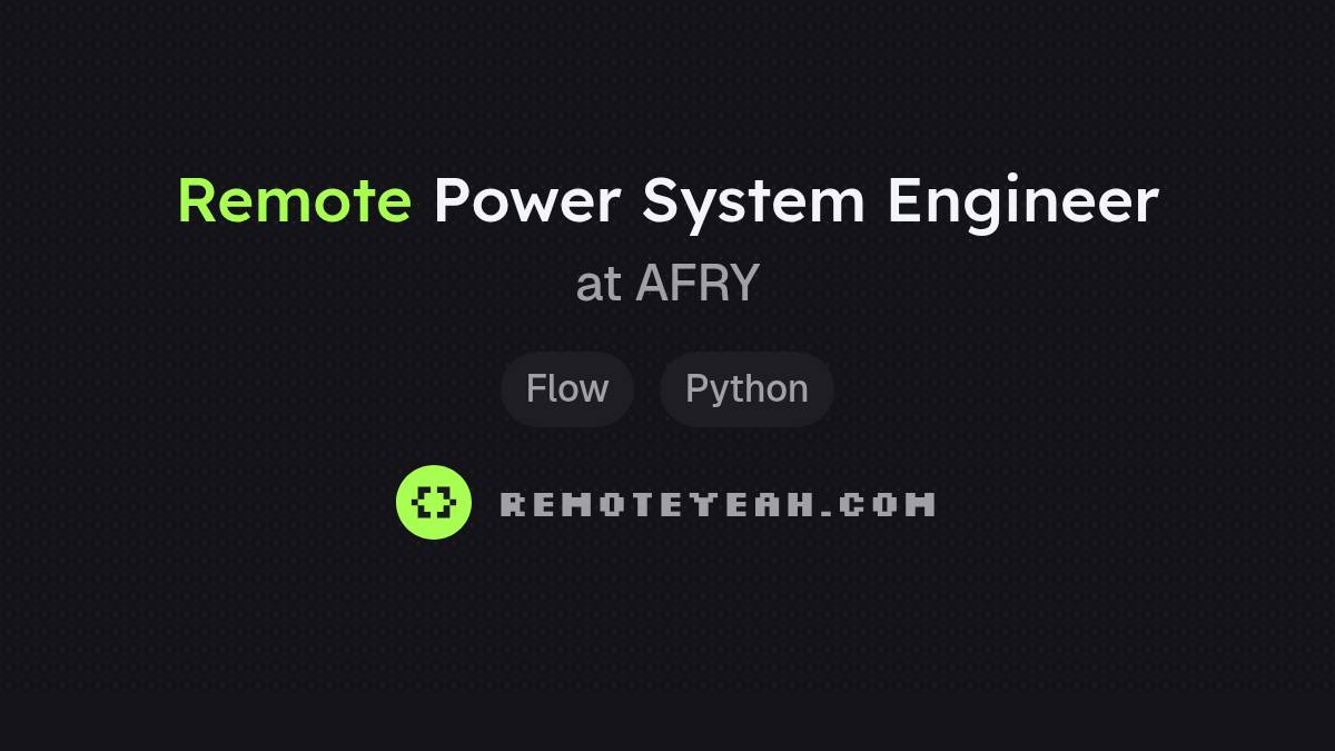 Remote Power System Engineer at AFRY