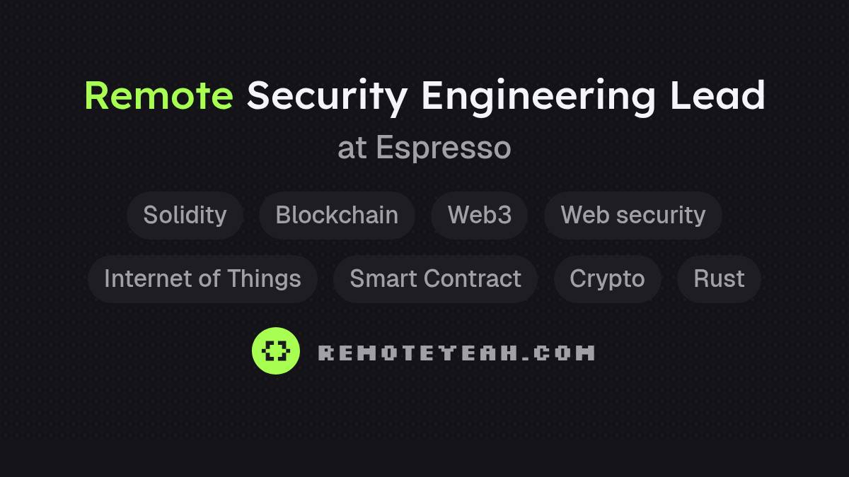 Remote Security Engineering Lead at Espresso