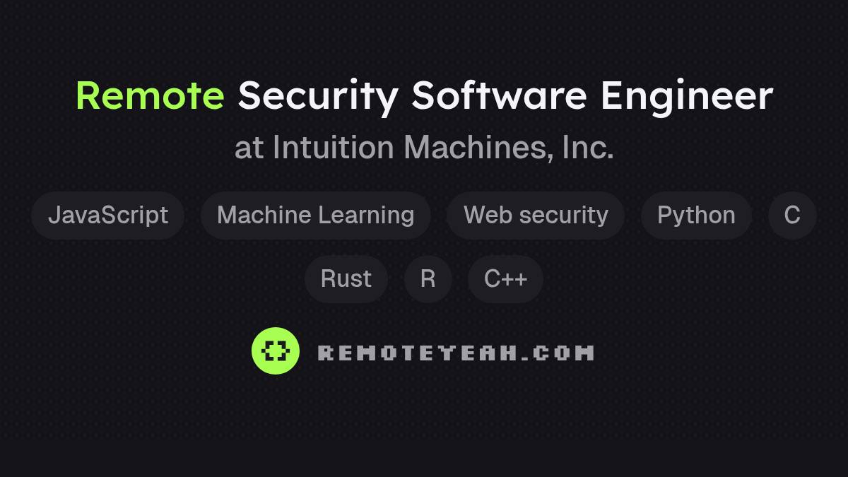 Remote Security Software Engineer at Intuition Machines, Inc.