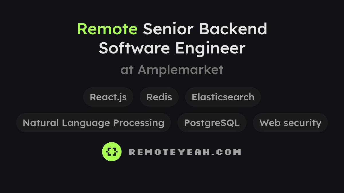 Remote Senior Backend Software Engineer at Amplemarket