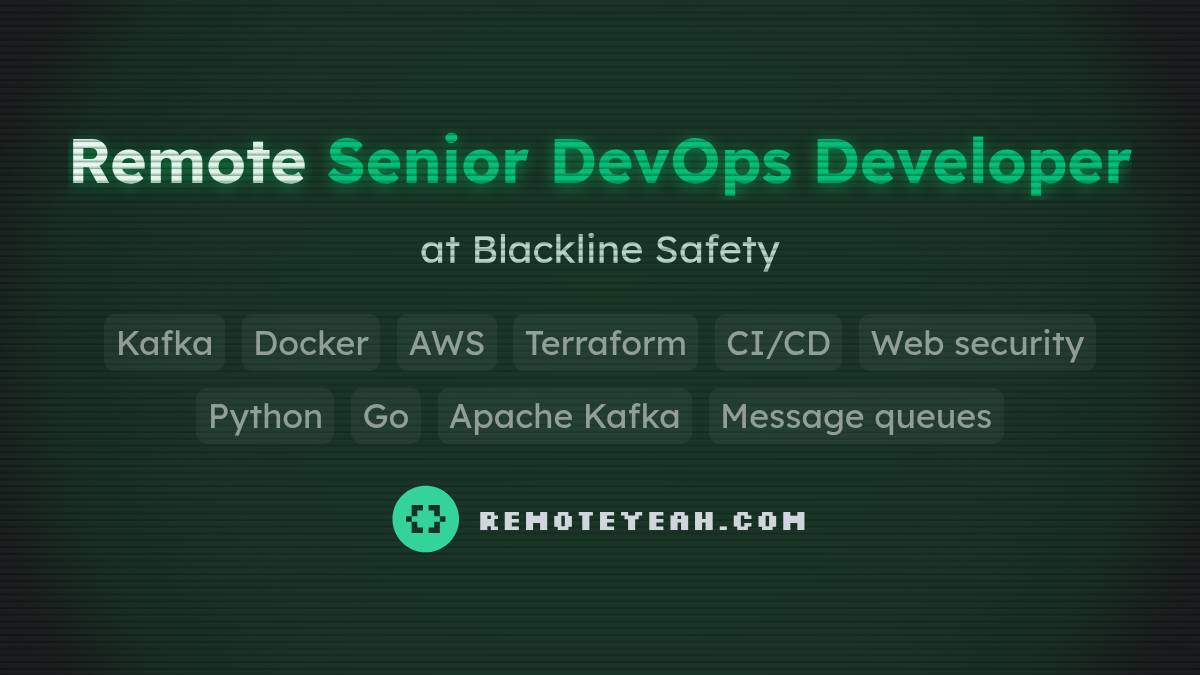 Remote Senior DevOps Developer at Blackline Safety