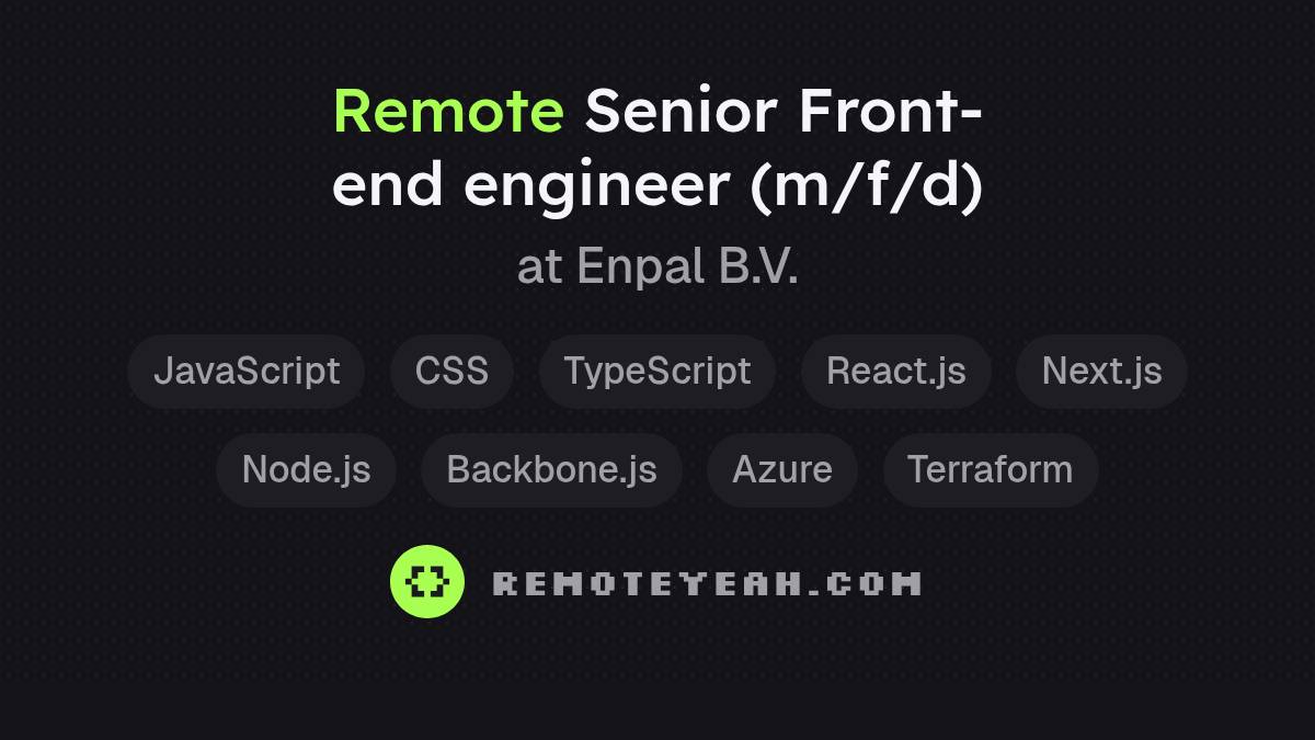 Remote Senior Front-end engineer (m/f/d) at Enpal B.V.