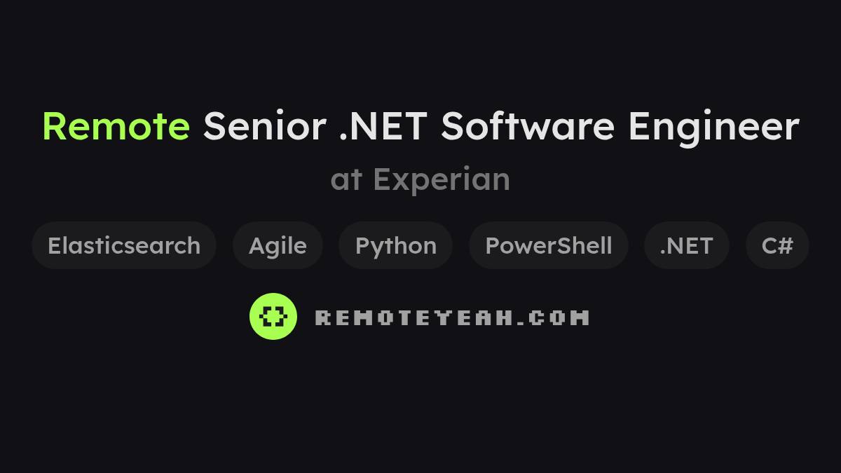 Remote Senior .NET Software Engineer at Experian
