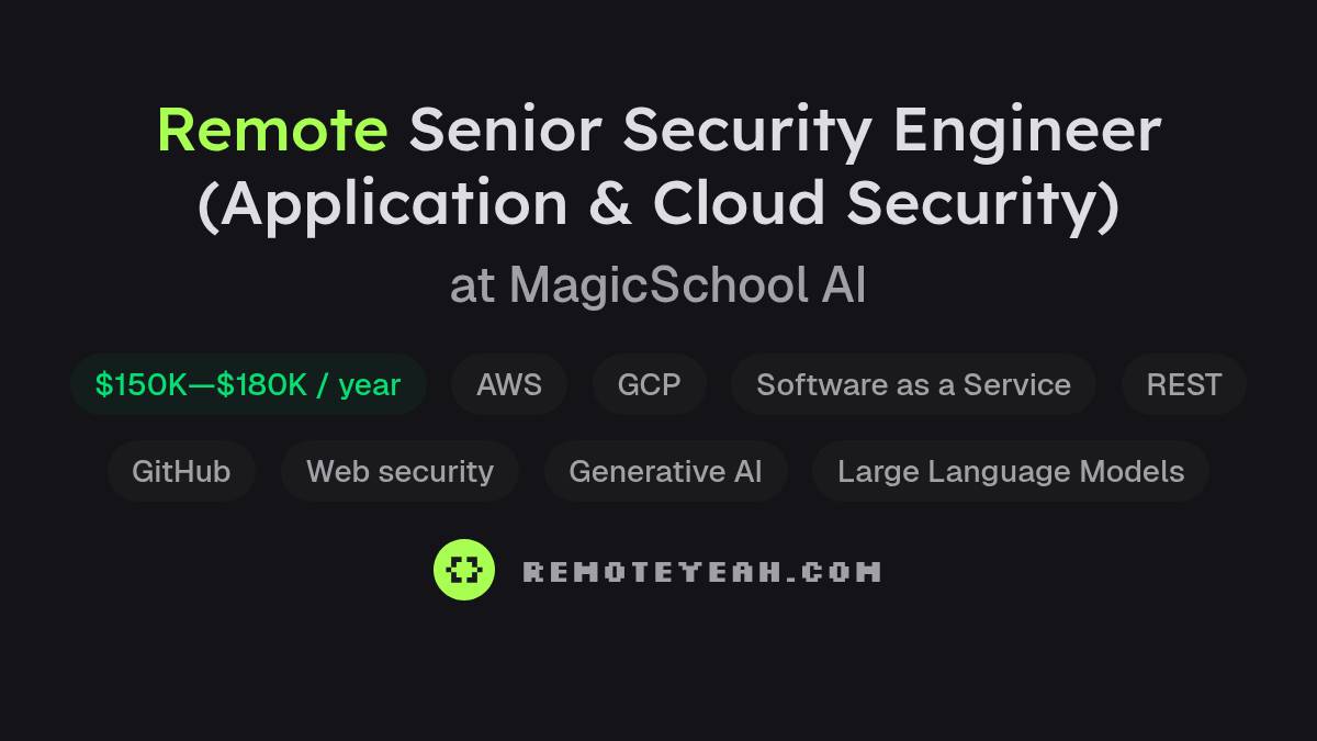 Remote Senior Security Engineer (Application & Cloud Security) at ...