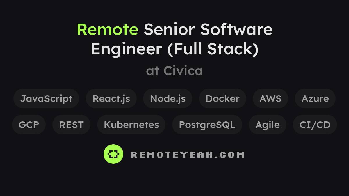 Remote Senior Software Engineer (Full Stack) at Civica