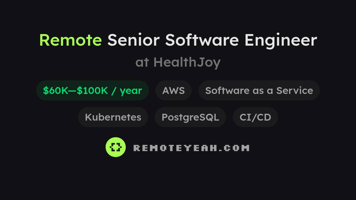 Remote Senior Software Engineer at HealthJoy
