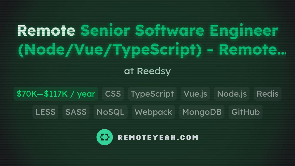 Remote Senior Software Engineer (Node/Vue/TypeScript) - Remote Europe ...