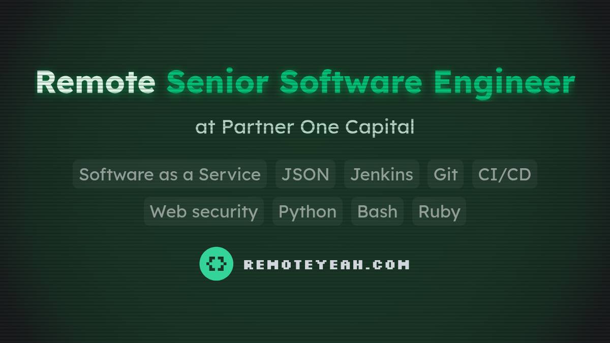Remote Senior Software Engineer at Partner One Capital
