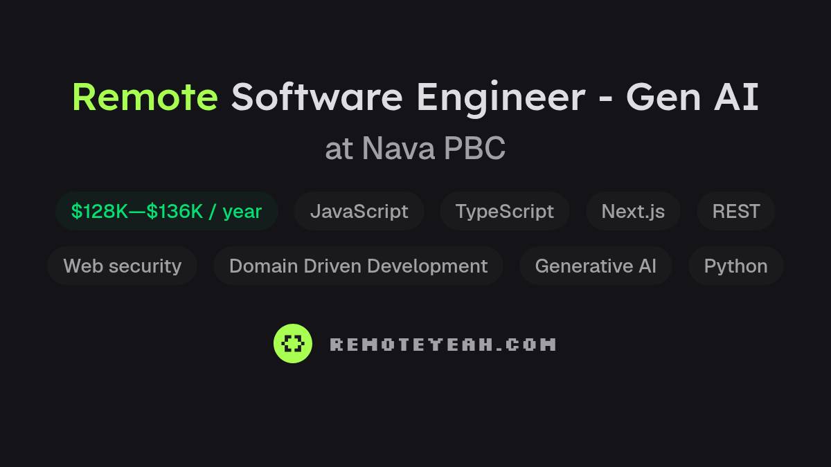 Remote Software Engineer - Gen AI at Nava PBC