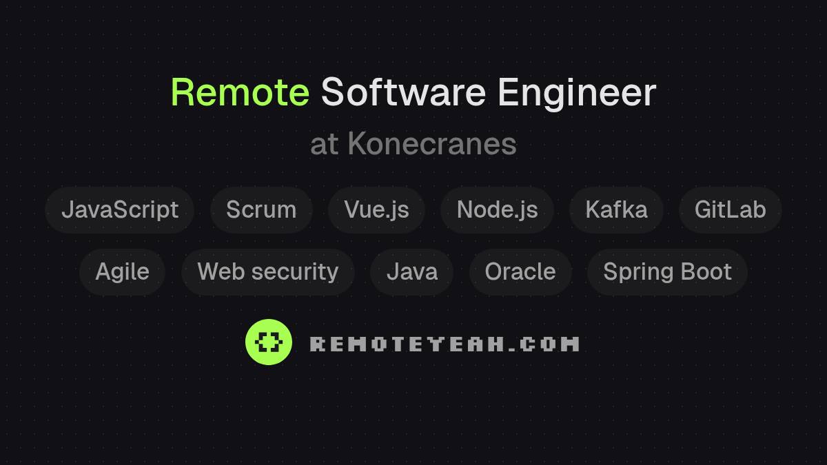 Remote Software Engineer at Konecranes