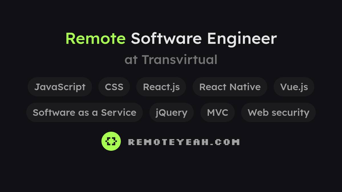 Remote Software Engineer at Transvirtual
