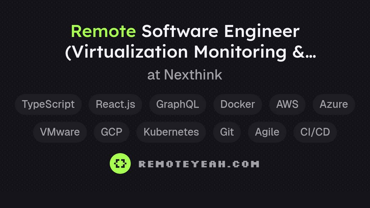 Remote Software Engineer (Virtualization Monitoring & Troubleshooting ...