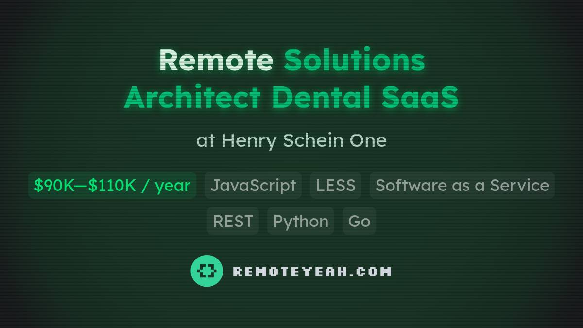 Remote Solutions Architect Dental SaaS at Henry Schein One
