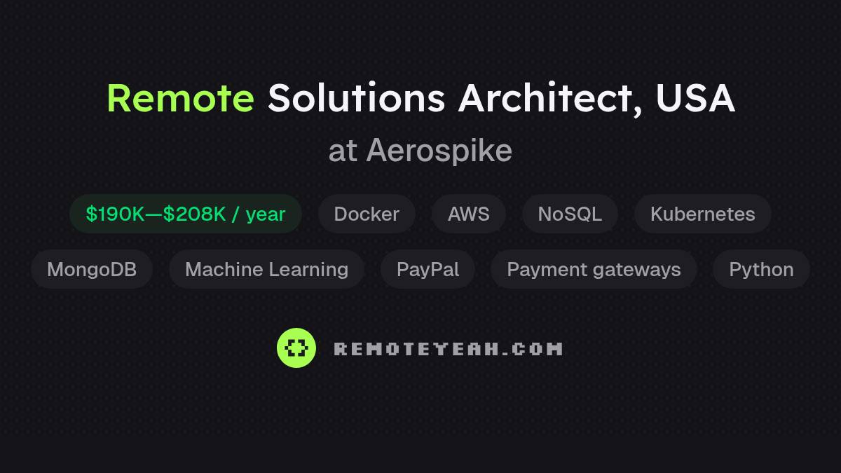 Remote Solutions Architect, USA at Aerospike