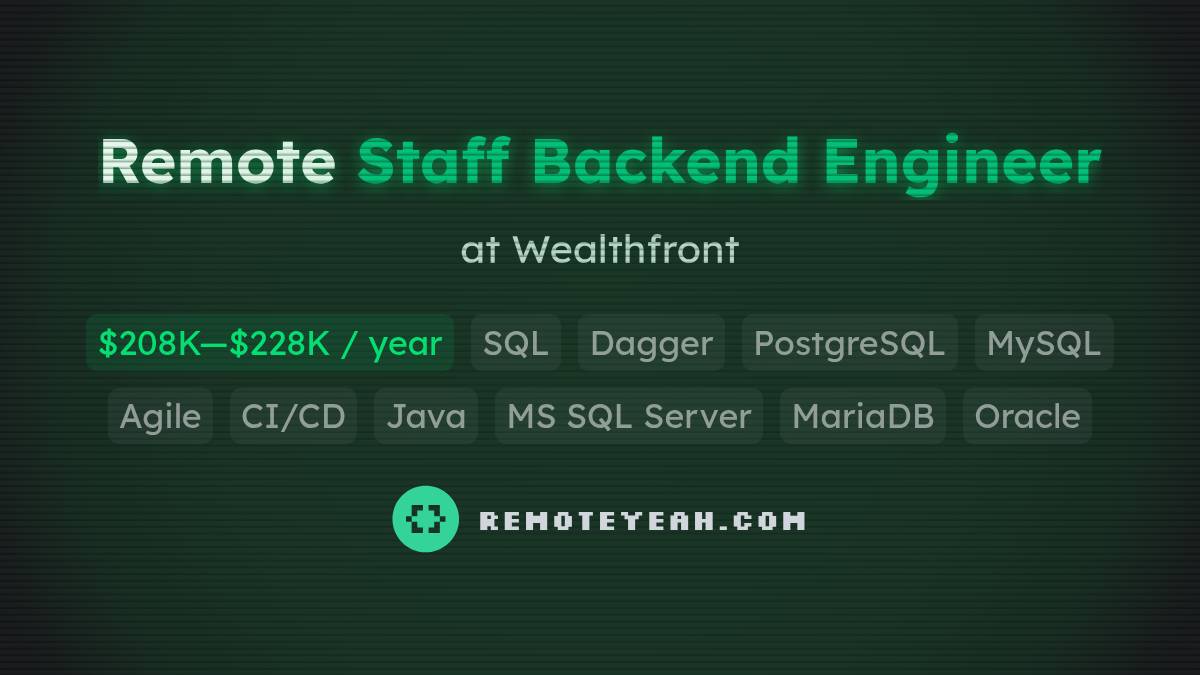 Remote Staff Backend Engineer at Wealthfront