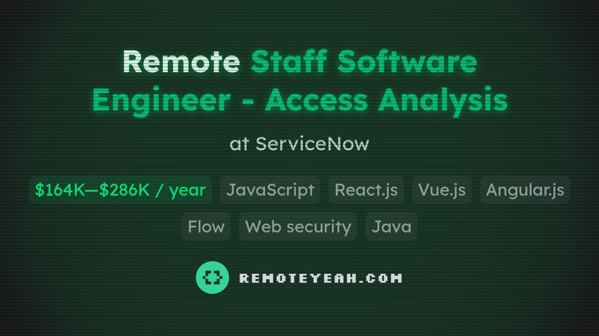 Remote Staff Software Engineer - Access Analysis at ServiceNow