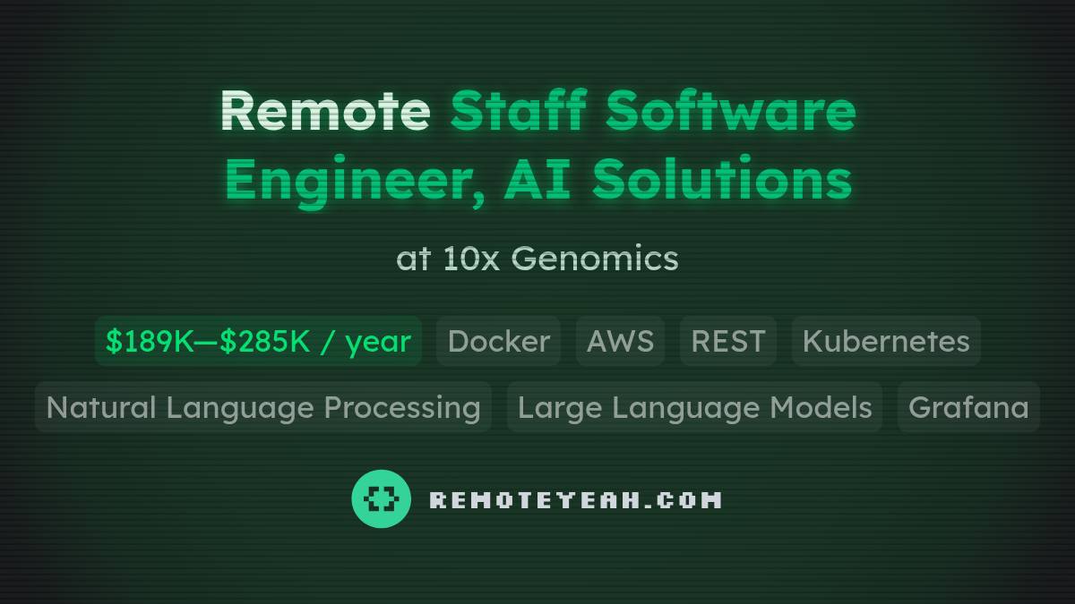 Remote Staff Software Engineer, AI Solutions at 10x Genomics