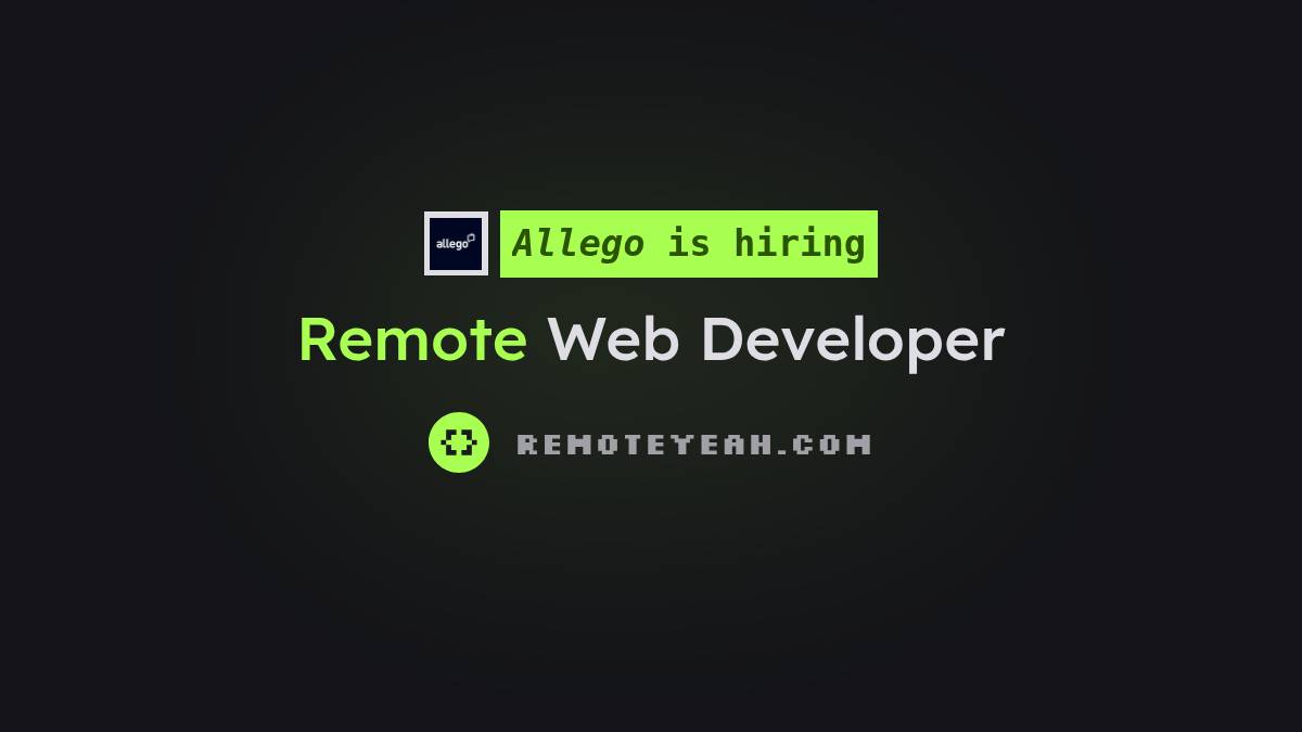 Remote Web Developer at Allego