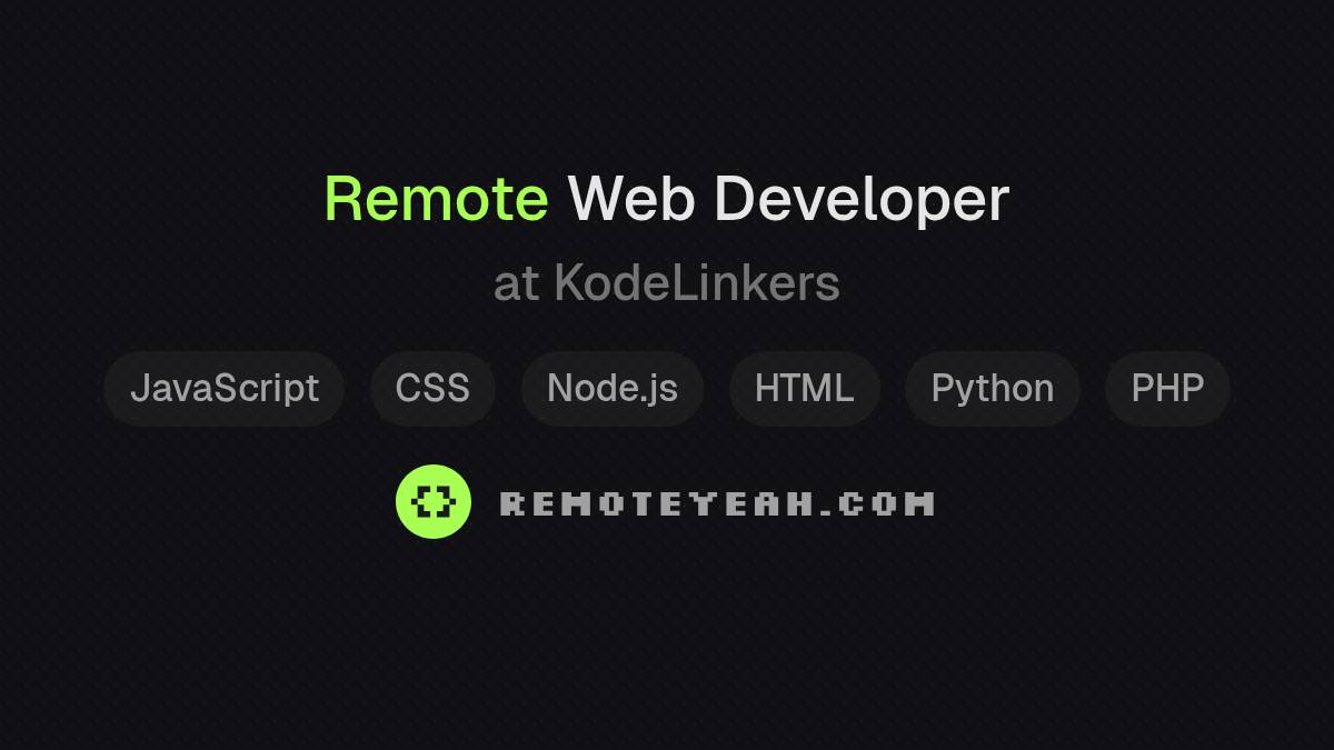 Remote Web Developer at KodeLinkers